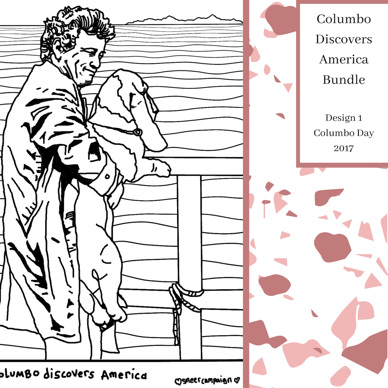 Columbo Day Coloring Page Bundle: 3 Columbo Printables - Adult Coloring ...