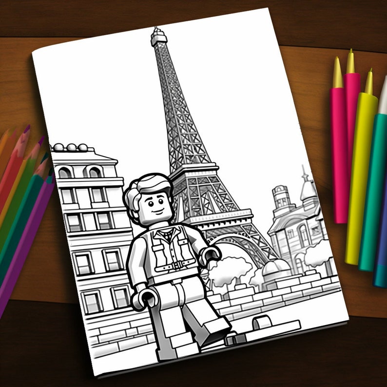 Brick Characters Everyday Life Coloring Page 30 Pages of - Etsy