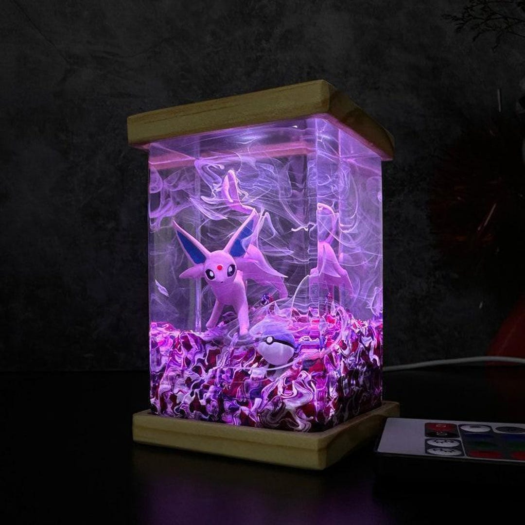 Pokemon Resin Lamp, Epoxy Resin Lamp, Pokemon Gift, Espeon Resin Night ...