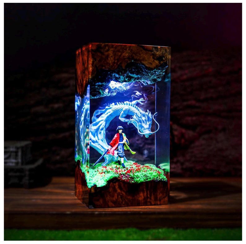 Giyu Tomioka Demon Slayer Epoxy Lamp, Kimetsu No Yaiba Night Lamp ...