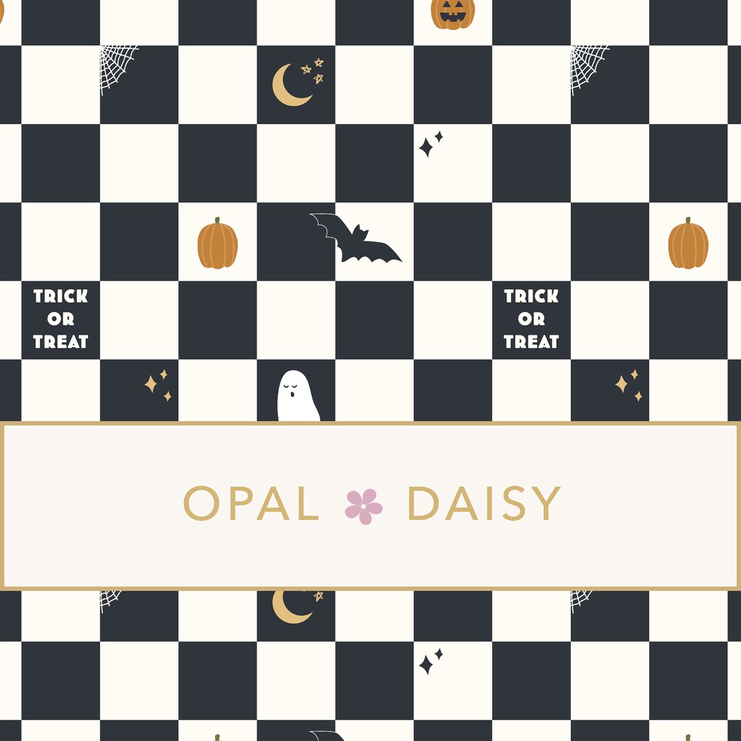 Checkered Halloween on Chalkboard - DIGITAL REPEATING PATTERN - Etsy