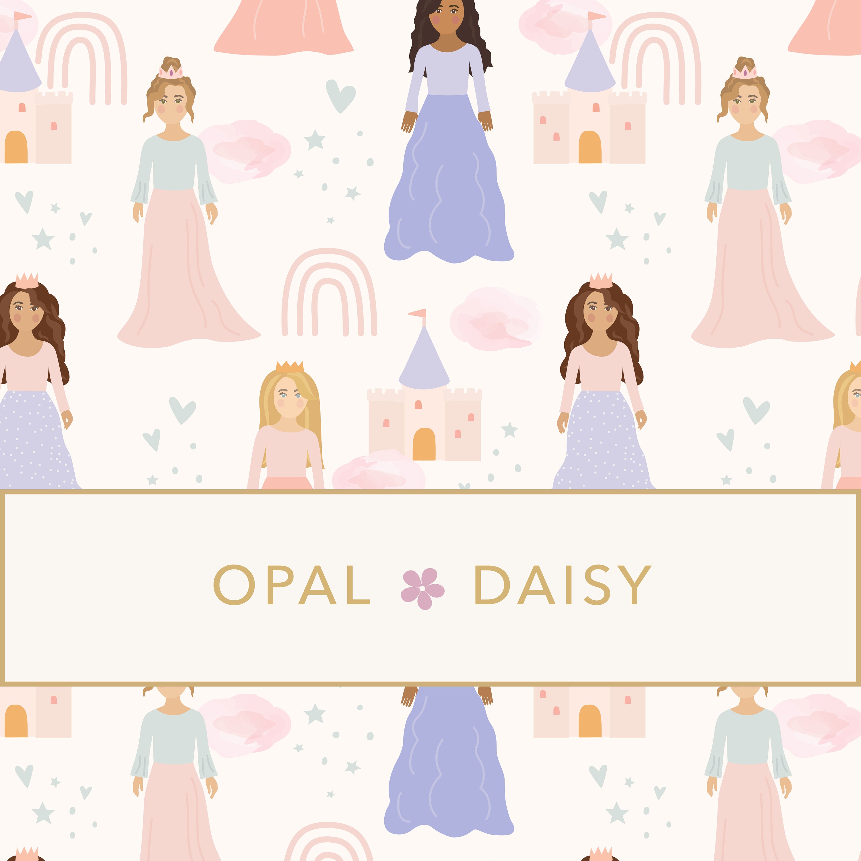 Princesses, Periwinkle Pink - DIGITAL REPEATING PATTERN - Etsy