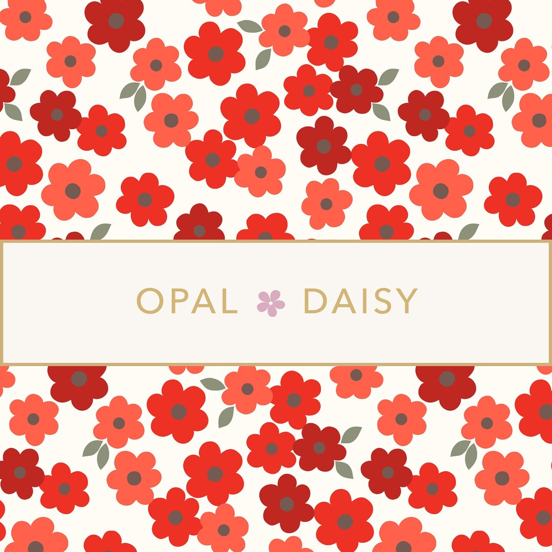 Rote Ditsy Blumen auf Magnolie - DIGITAL REPEATING PATTERN - Etsy.de