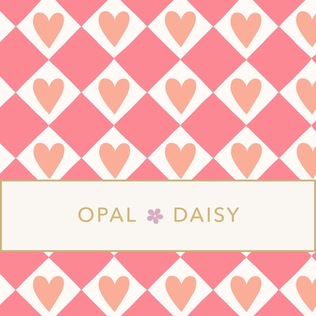 Heart Checks, Hot Pink Peaches - DIGITAL REPEATING PATTERN - Etsy