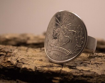 Silver Coin Ring - Etsy