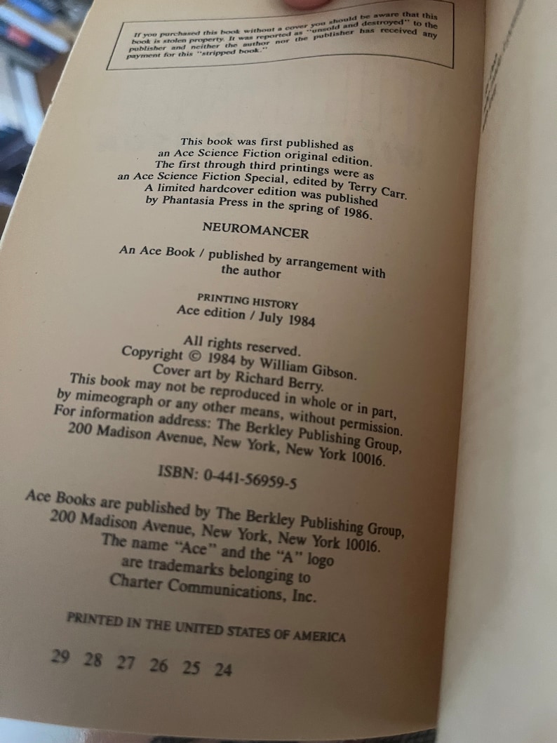 First Edition Neuromancer - Etsy