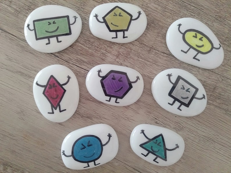 Shapes Family Story Stones - Etsy