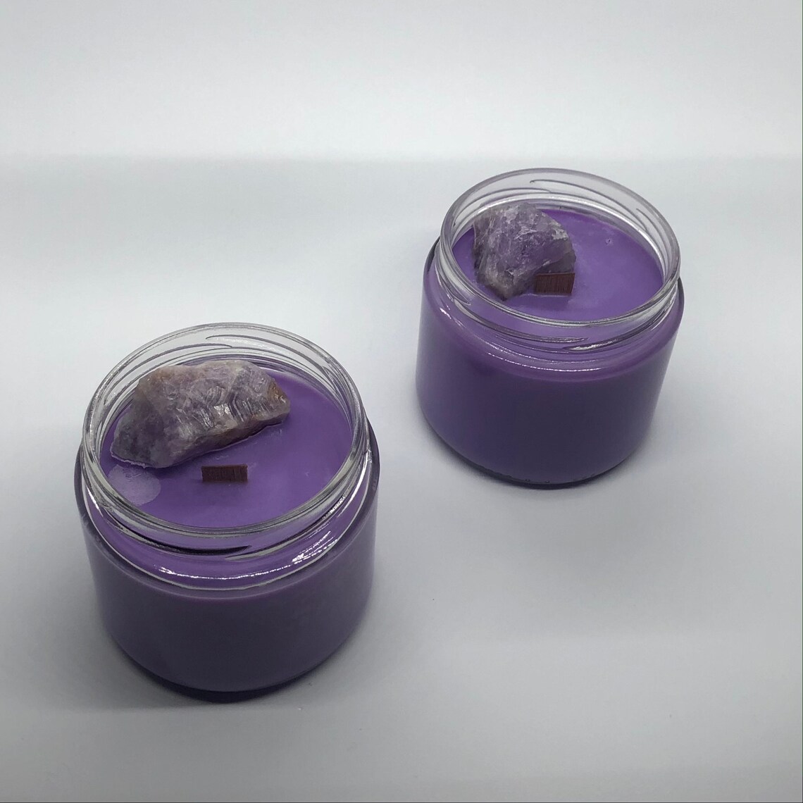 Lavender Crystal Candle - Etsy