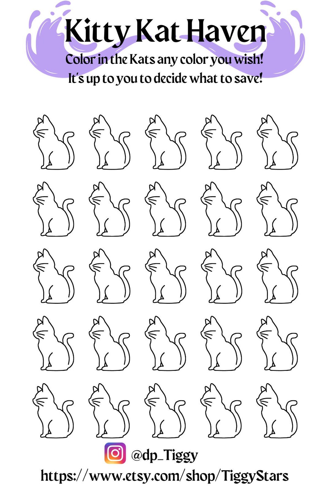 Kitty Kat Haven Savings Challenge Kit, Cash Stuffing Tracker, Budgeting ...