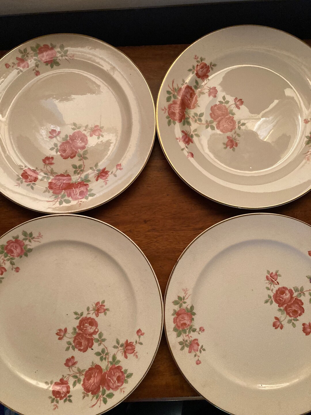 Four Vintage Dinner Plates - Four Crooksville China Dinner Plates - Etsy