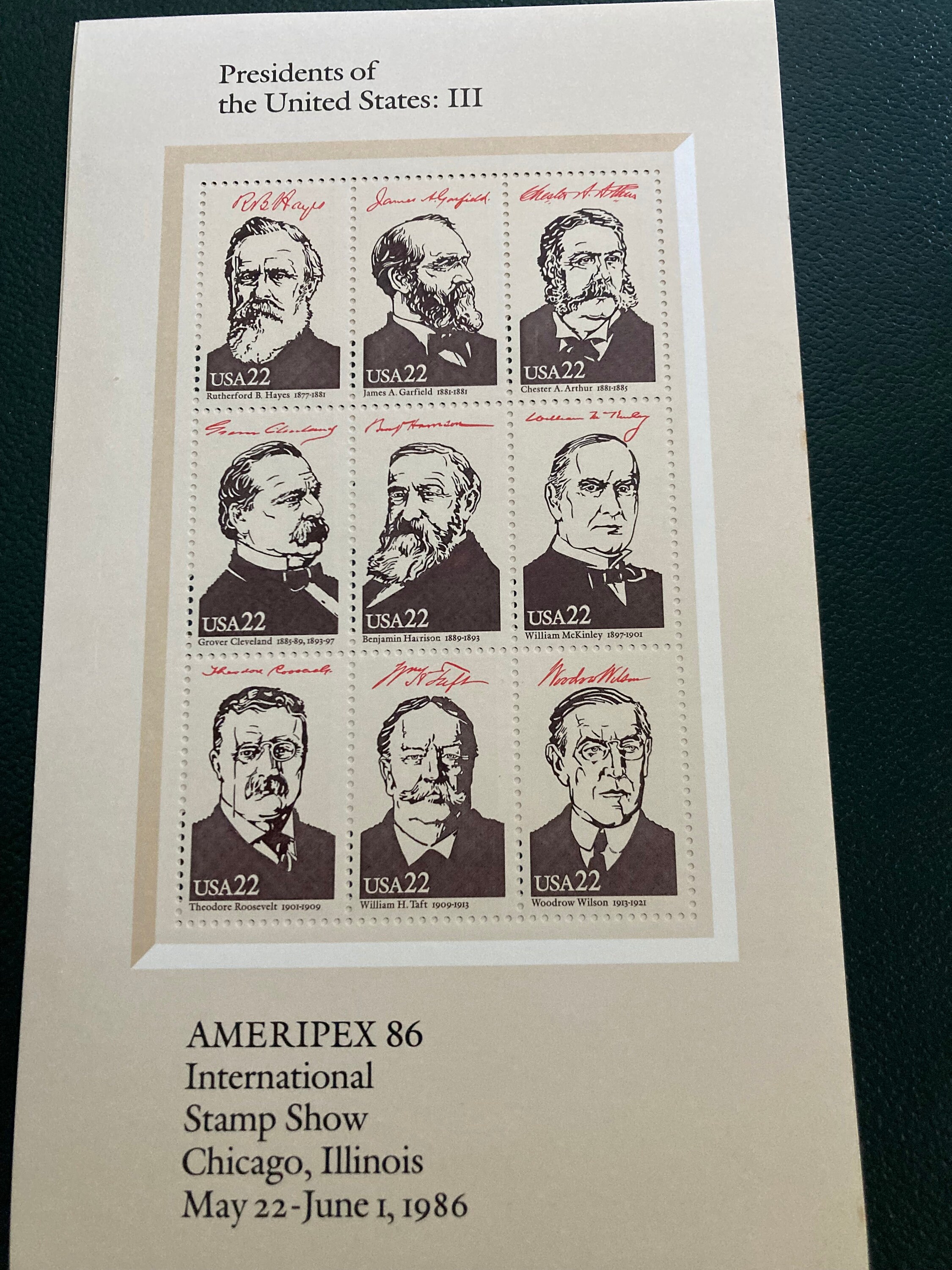 Ameripex 86 Presidents of the United States International Stamp Show ...
