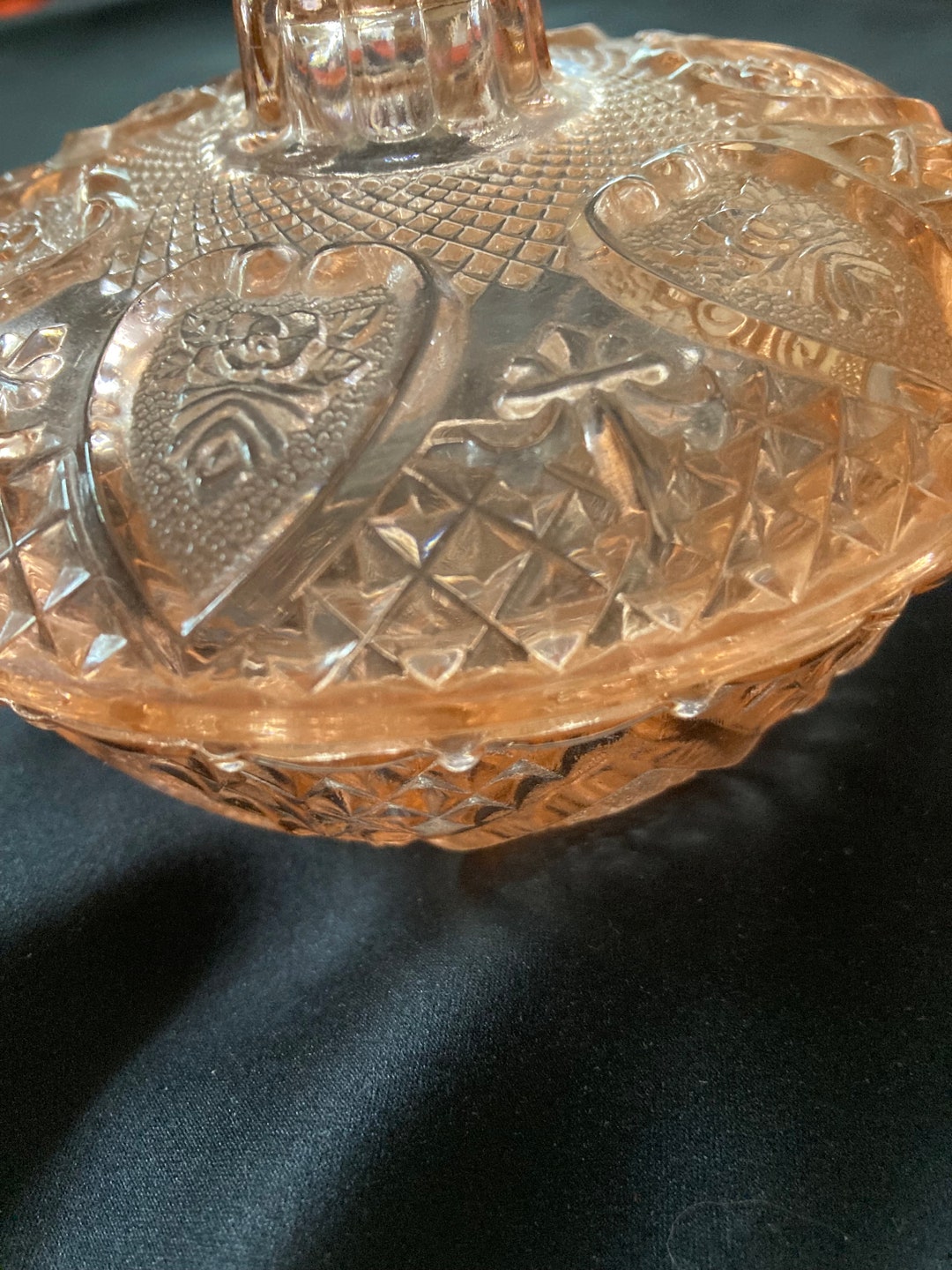 Vintage Candy Dish With Lid - Pink Candy Dish With Lid - Etsy