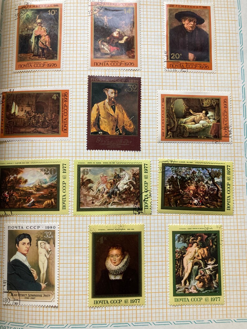Vintage Russian Stamp Collection - Etsy