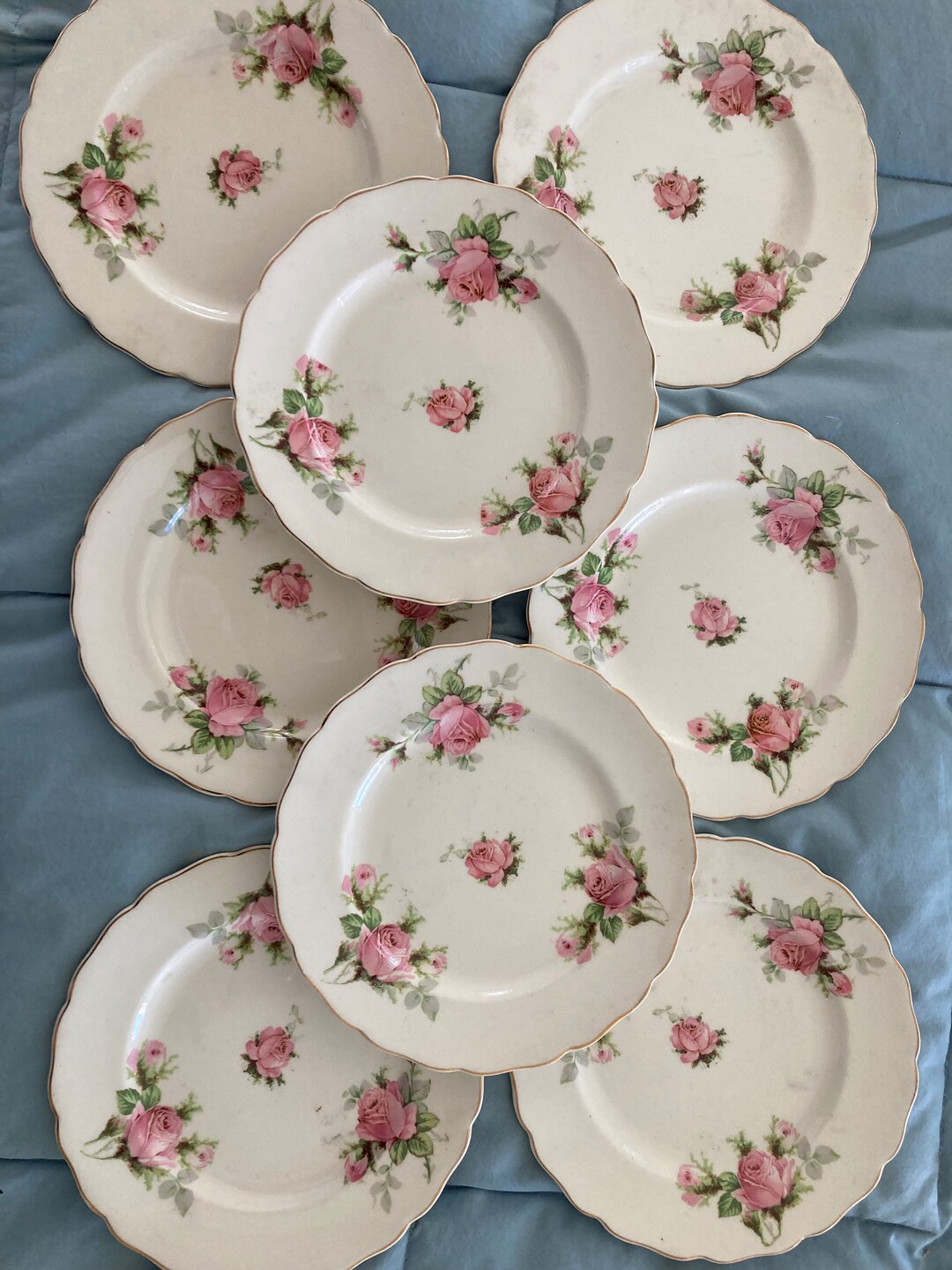 Eight Vintage Flowered Plates Keystone Canonsburg Pottery Co. Plates ...