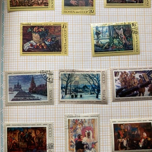 Vintage Russian Stamp Collection - Etsy