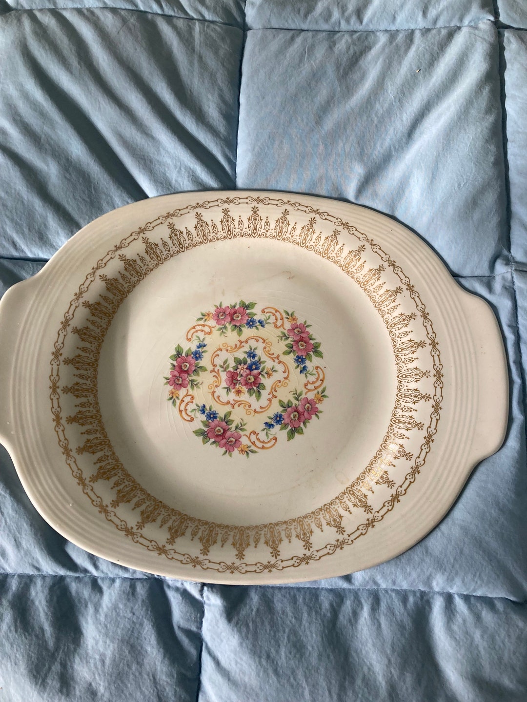 One Vintage Serving Dish - the Sebring Pottery Company Plate - Pink ...