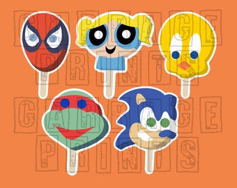 Character Popsicle Stickers - Etsy