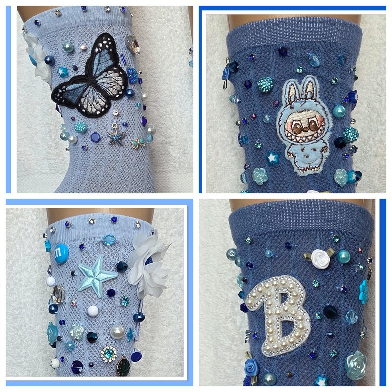 Rhinestone Socks - Etsy