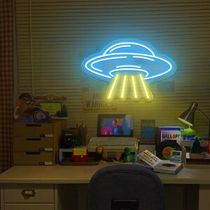 UFO Neon Signs|custom Led Neon Light Lamp for Bedroom|ufo Sign Room ...