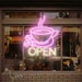 Coffee Open Neon Sign,custom Coffee Bar Sign,neon Coffee Sign,cafe Bar ...