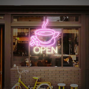 Coffee Open Neon Sign,custom Coffee Bar Sign,neon Coffee Sign,cafe Bar ...