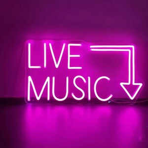 LIVE MUSIC Neon Sign neon Music Sign music Bar Led Sign - Etsy