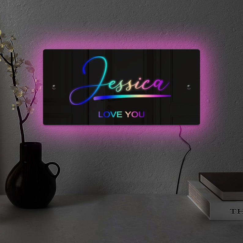 Mirror Sign|personalized Name Mirror| Light up Mirror|engagement Gifts ...