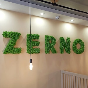 Moss Sign,wall Moss Office Sign,custom Moss Letters,custom Logo Sign ...