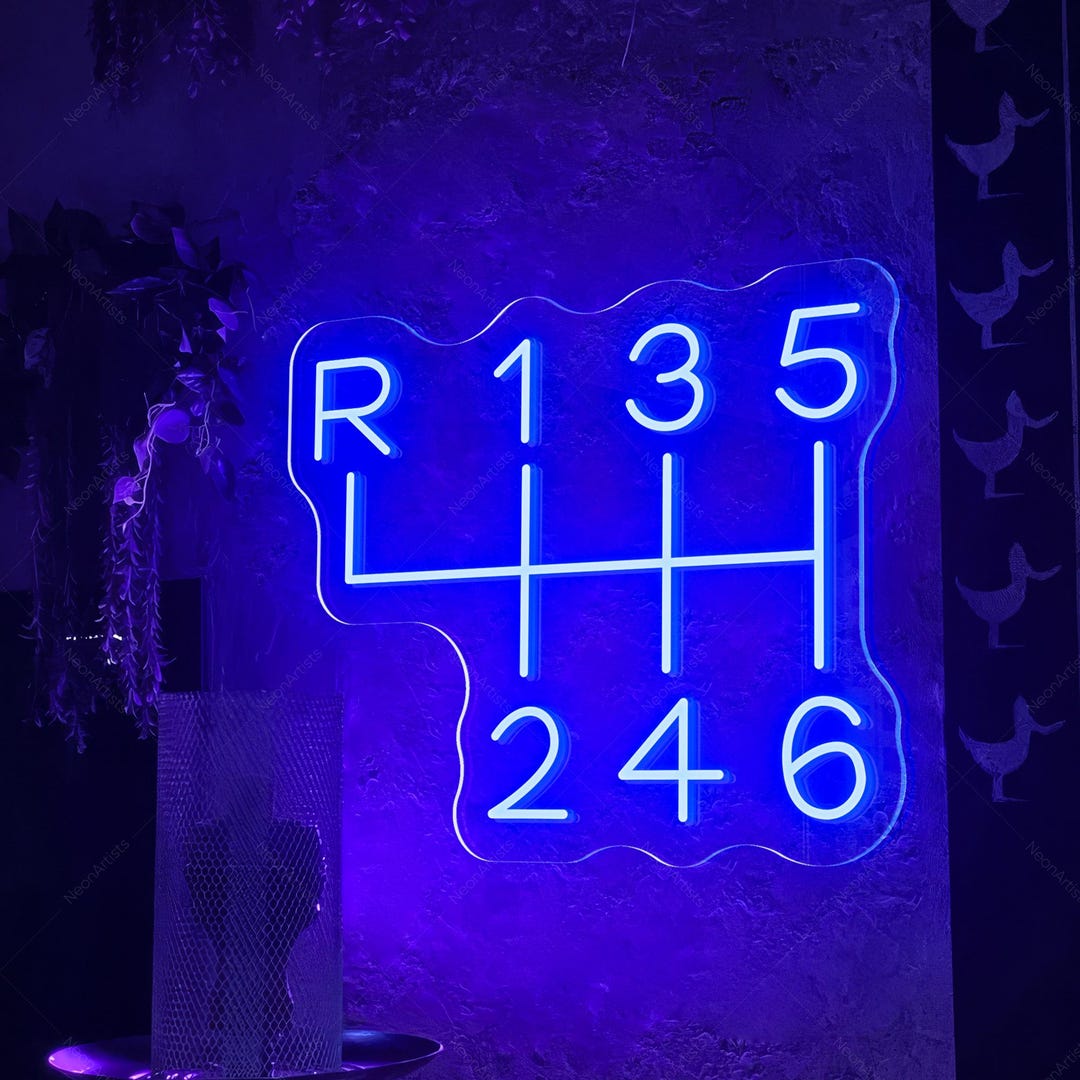 Car Gearbox Neon Sign, Automotive Garage Wall Decor, Man Cave Light ...