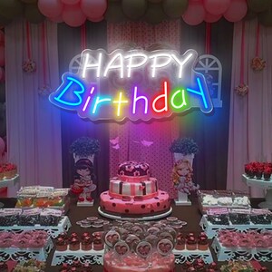 Happy Birthday Neon Sign,custom Party Neon Light,event Wedding Party ...