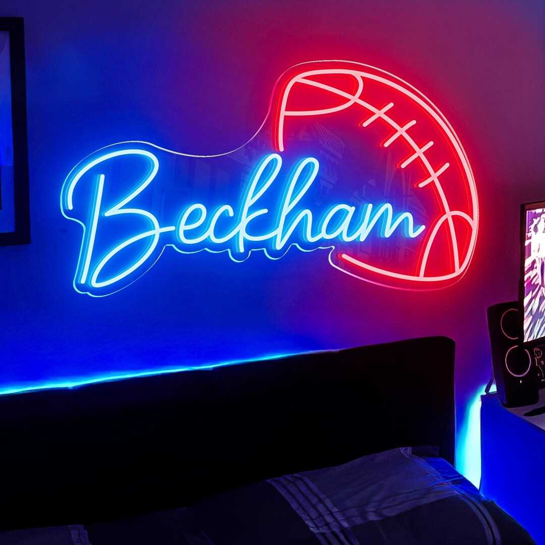 Football Name Neon Sign, Nursery Decor, Personalized Neon Sign ...