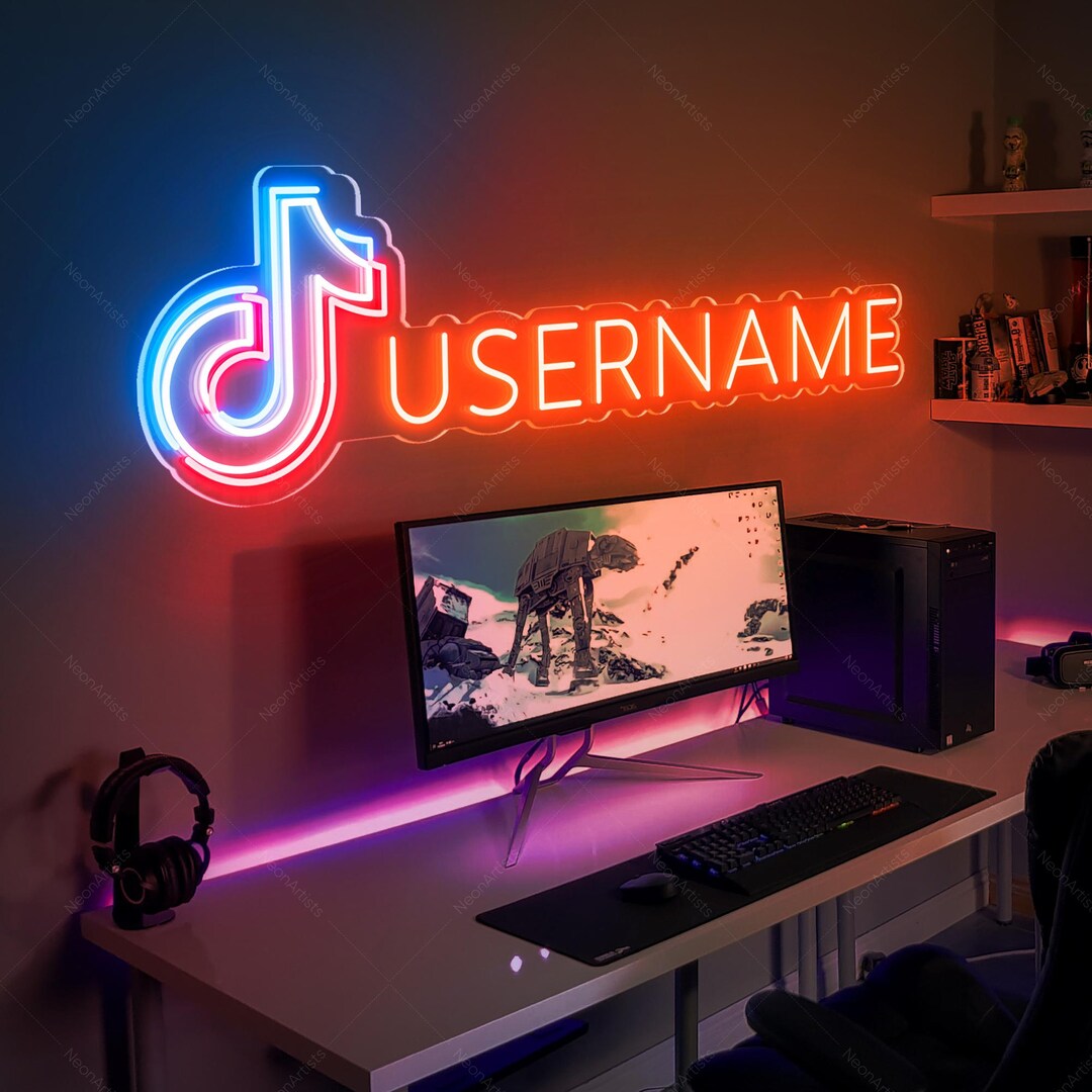 Custom Gamer Tag Sign,twitch Sign,game Room Decor,gaming Neon Wall Art ...