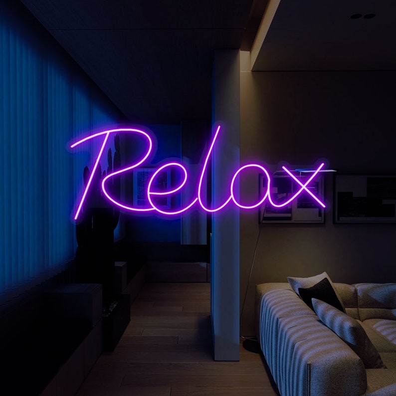 Relax Neon Sign | Relax Wall Art | Neon Sign Bedroom | Room Decor ...