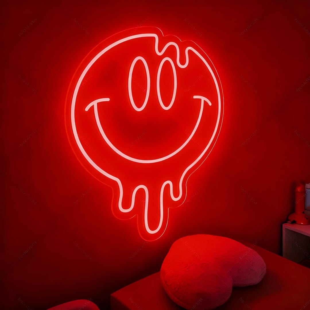 Smile Face Neon Sign, Custom Neon Sign Bedroom Decor for Kid,happy Face ...