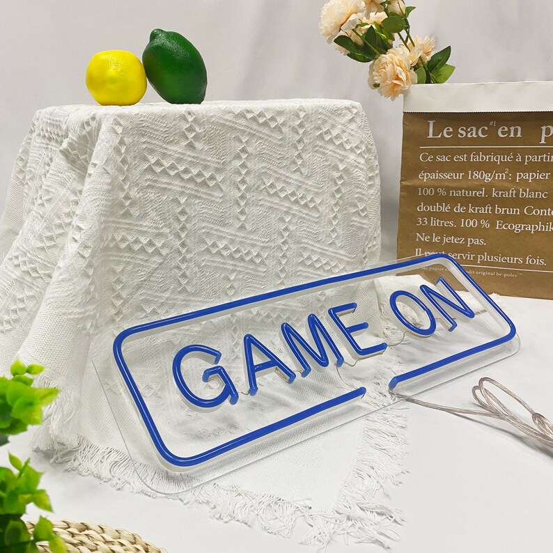 GAME ON Neon Sign Custom Size and Color Neon Lights Decor Game | Etsy