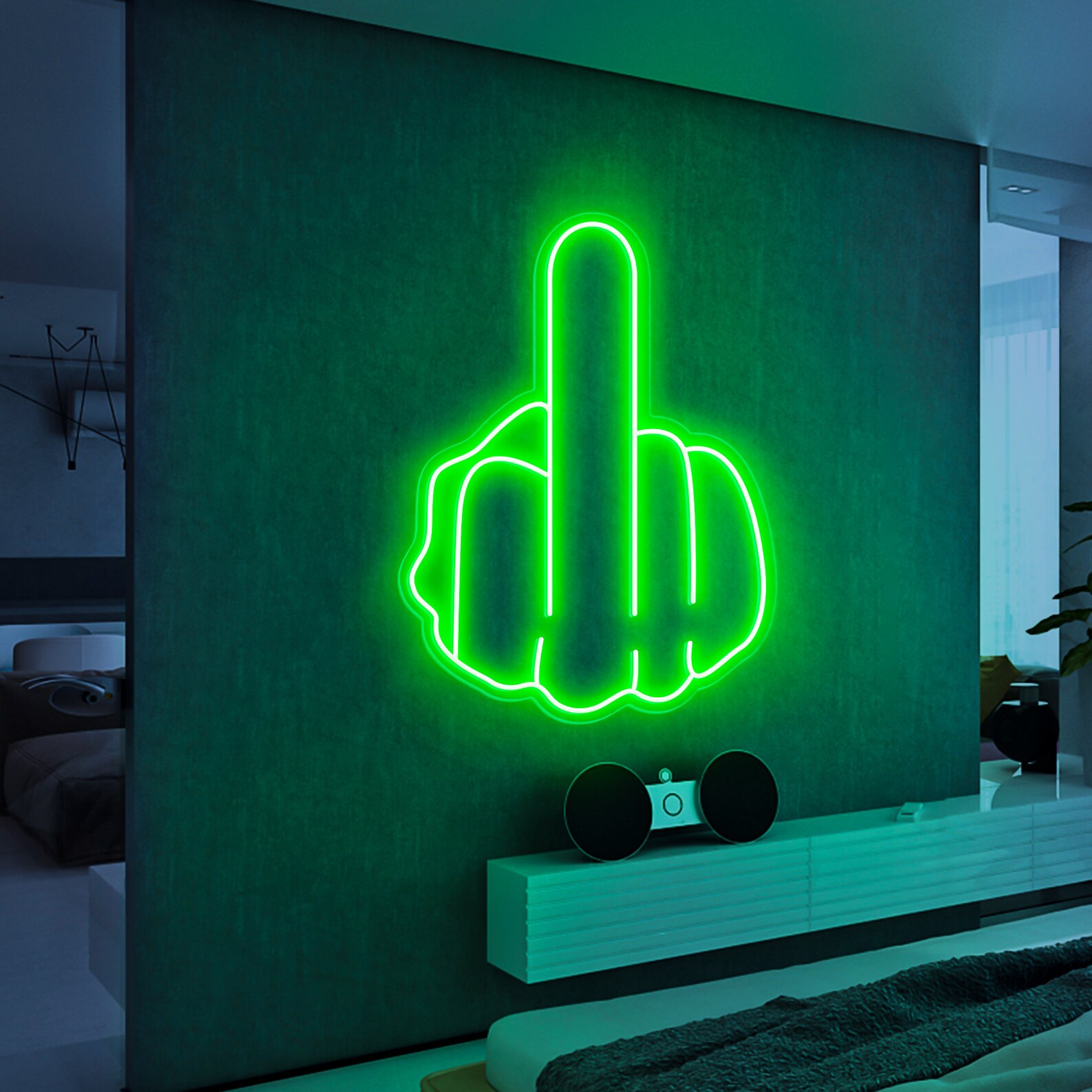 Middle Finger Custom Neon Sign Lights Decor Game Room Wall - Etsy