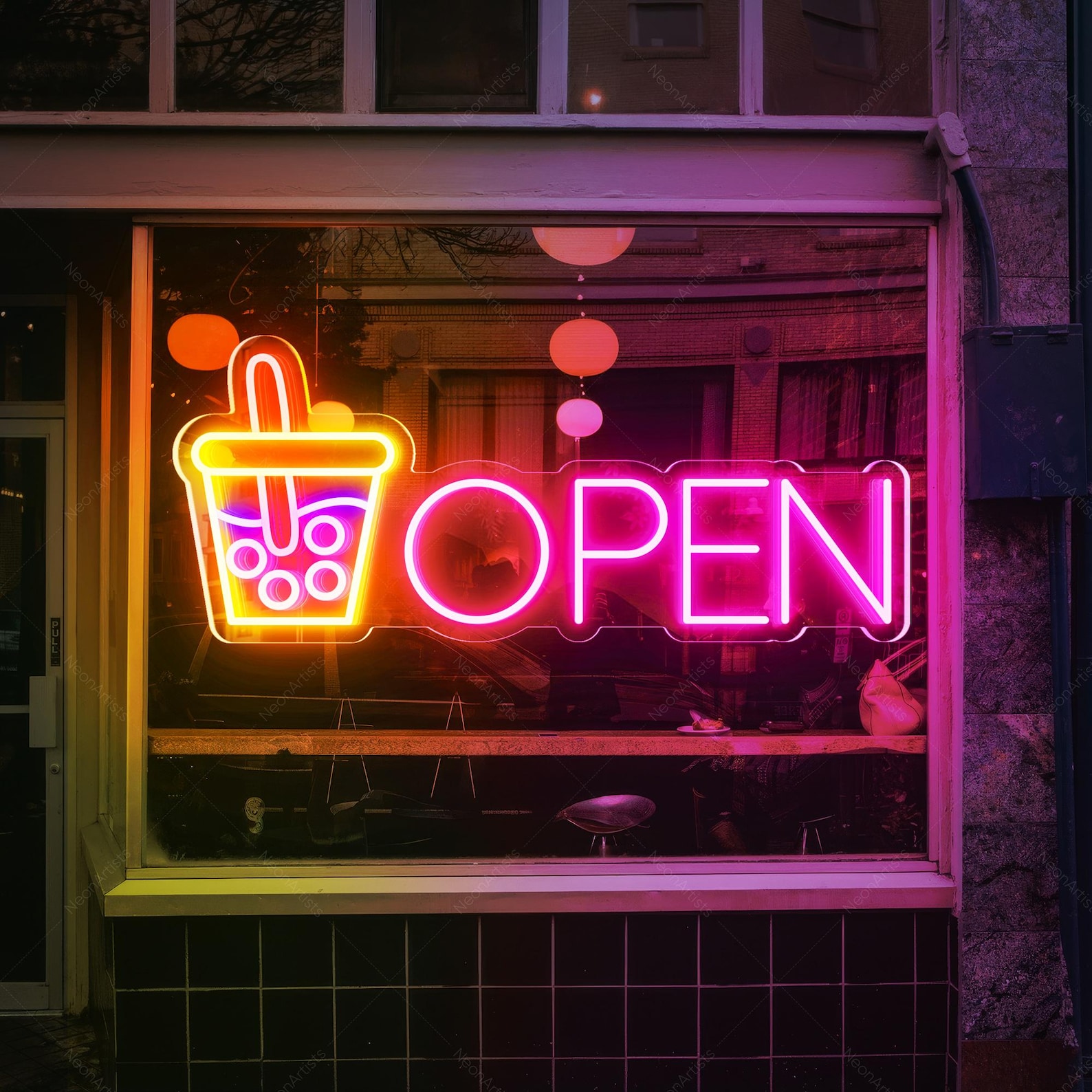 Boba Tea Open Sign|open Bubble Tea Neon Sign|open Milk Tea Neon Sign ...