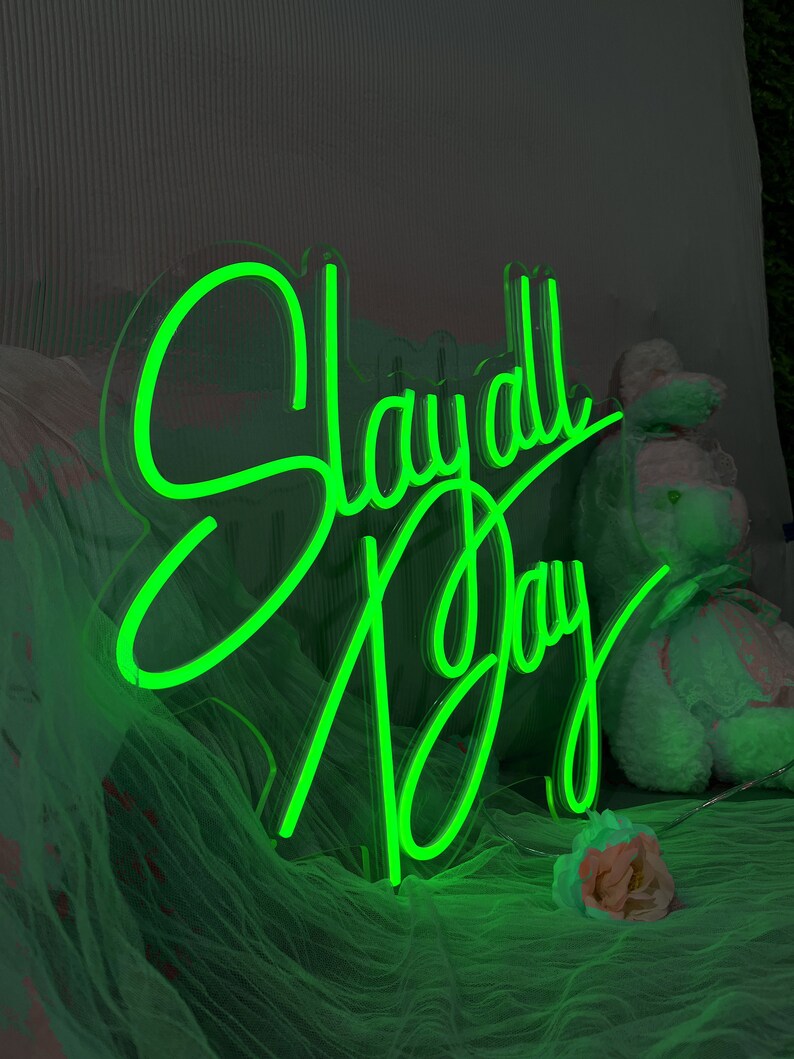 Slay All Day Art Neon Sign Game Room Decor Game Sign - Etsy