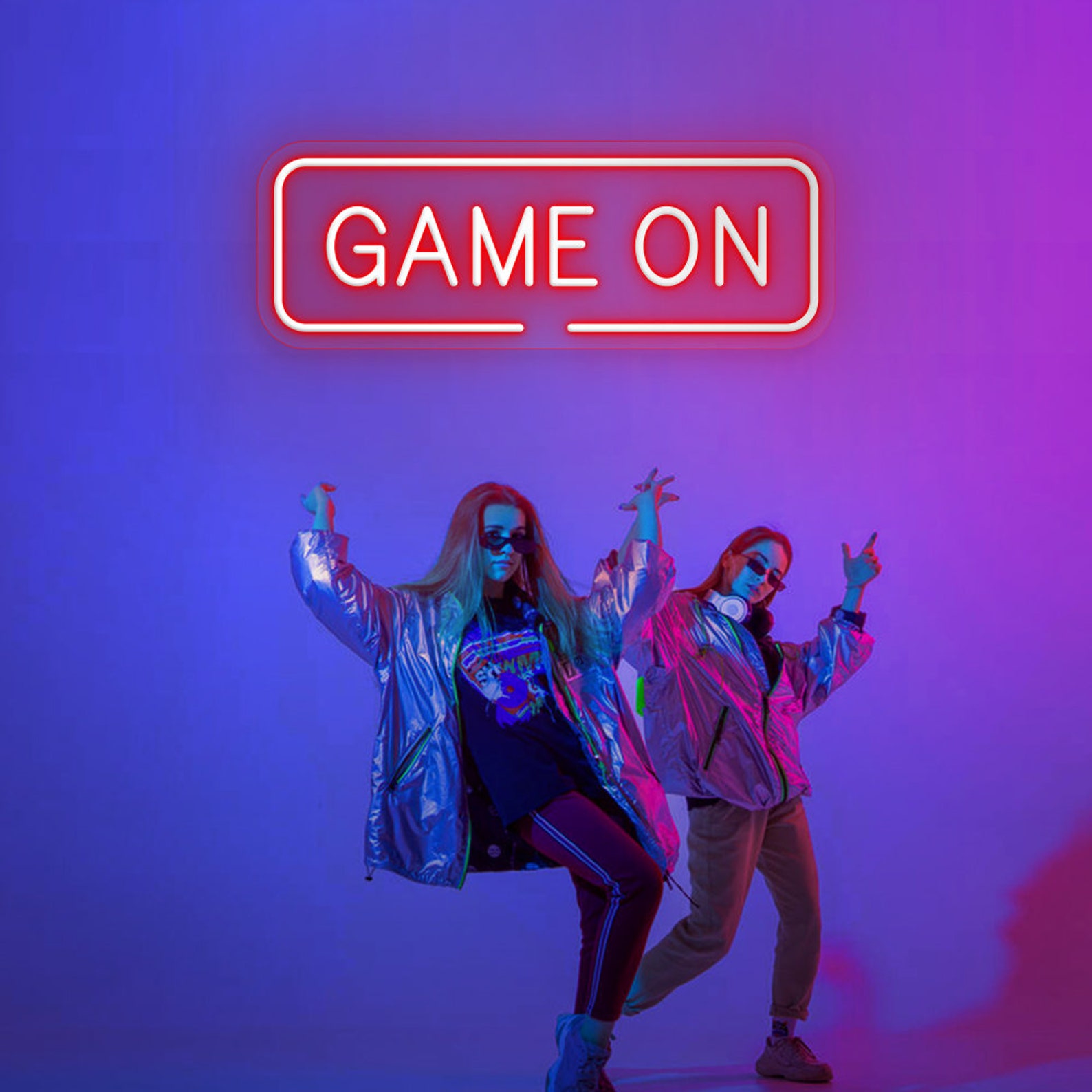 GAME ON Neon Sign Custom Size and Color Neon Lights Decor Game | Etsy