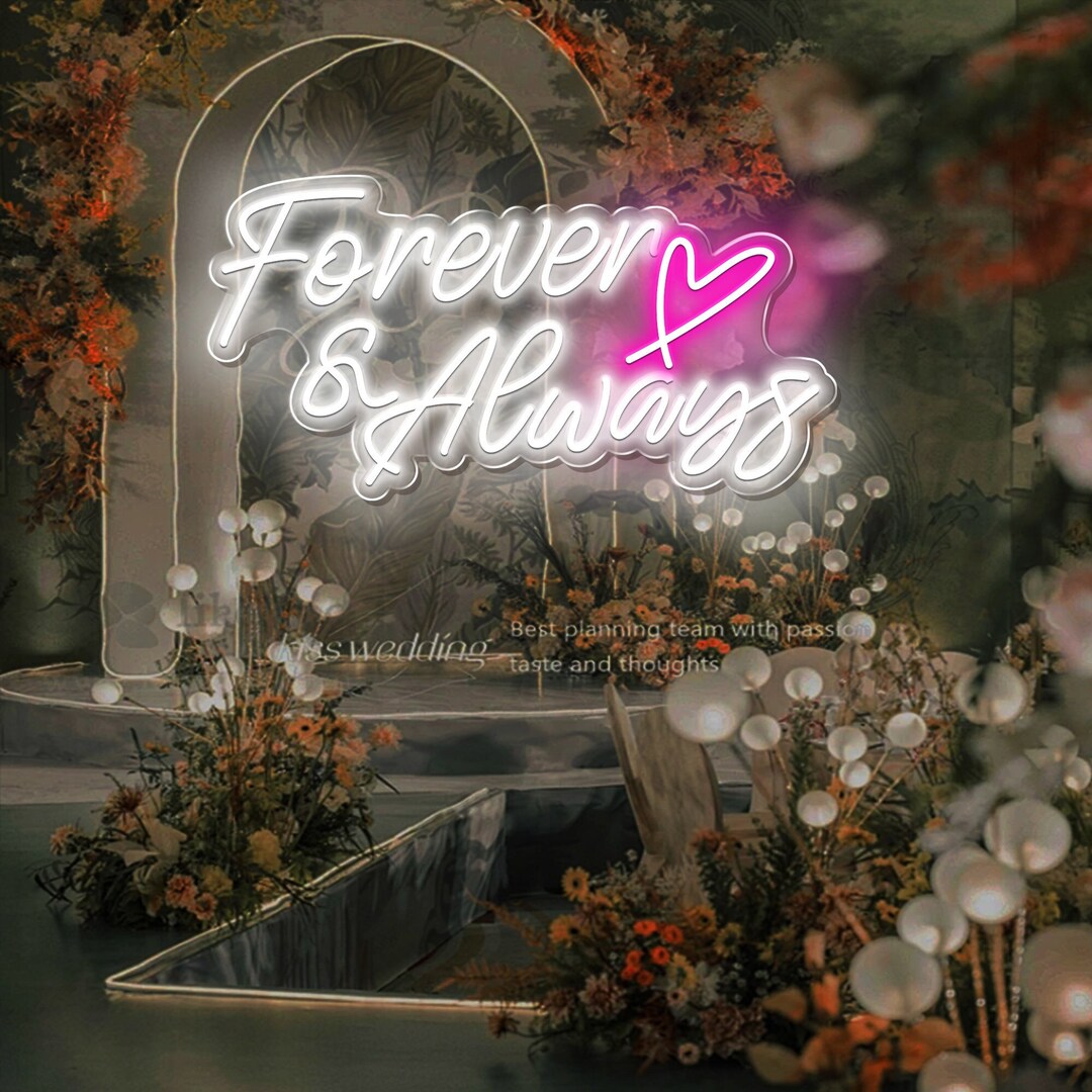 Custom Name Neon Sign Forever & Always Custom Neon Sign Wedding Gifts ...