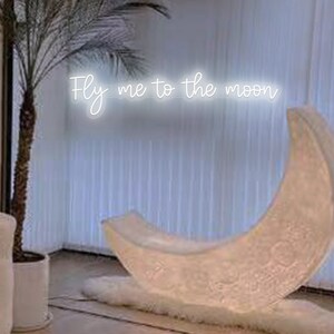 Fly Me to the Moon Neon Sign Personlized Led Neon Sign for Bachelor ...