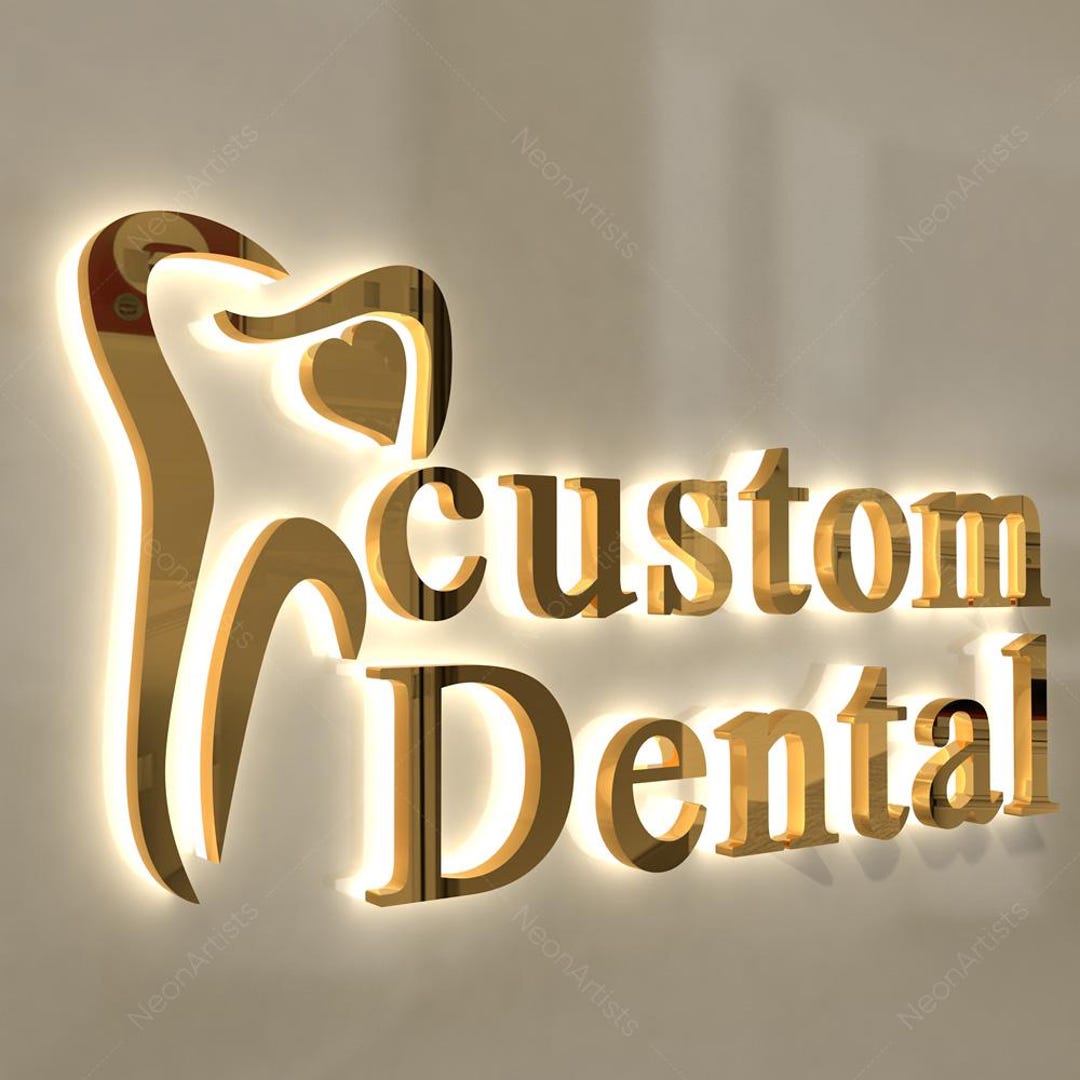 Custom Dental Sign,company Logo Sign,3d Backlit Sign,dental Clinic Sign ...