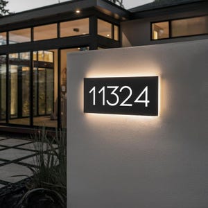 Address Light Box,led Backlit House Number,modern LED House Number ...