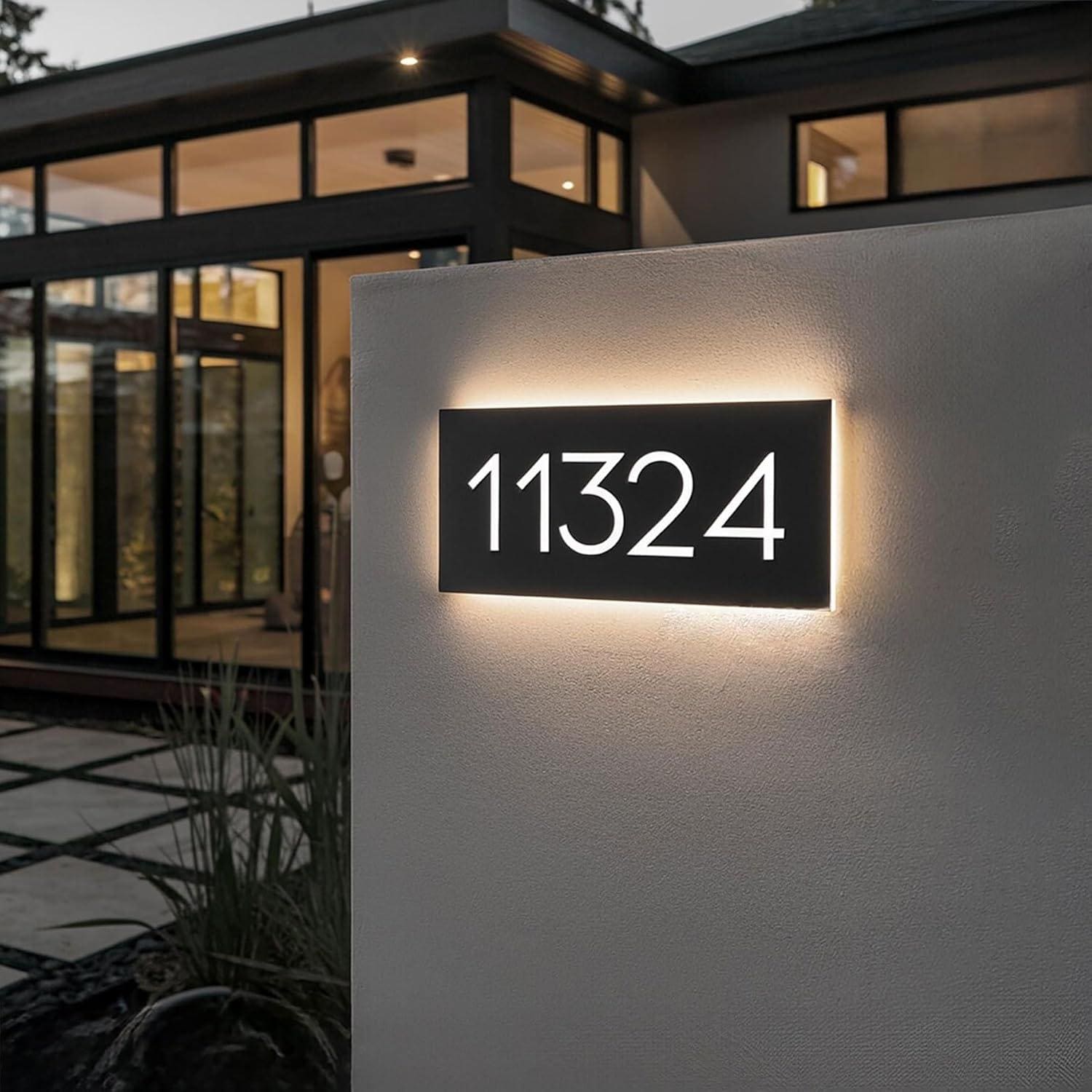 Address Light Box,led Backlit House Number,modern LED House Number ...