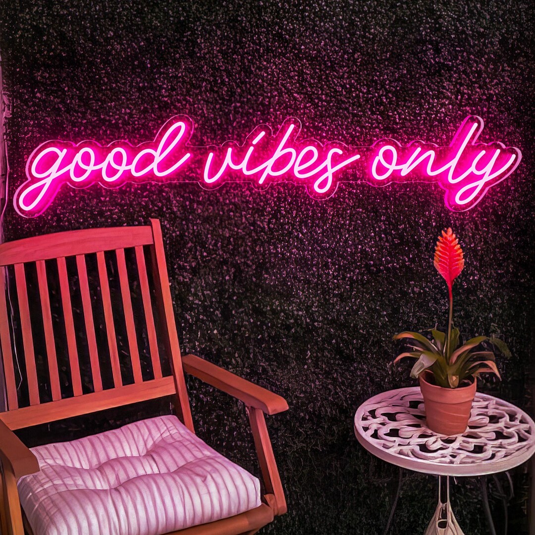 Good Vibes Only Neon Sign|wedding Neon Sign|neon Light Bedroom Decor ...