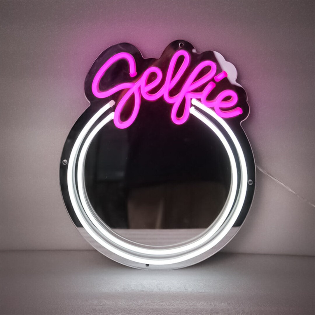 Selfie Mirror Neon Sign,salon Room Mirror Sign, Art Selfie Neon Sign ...