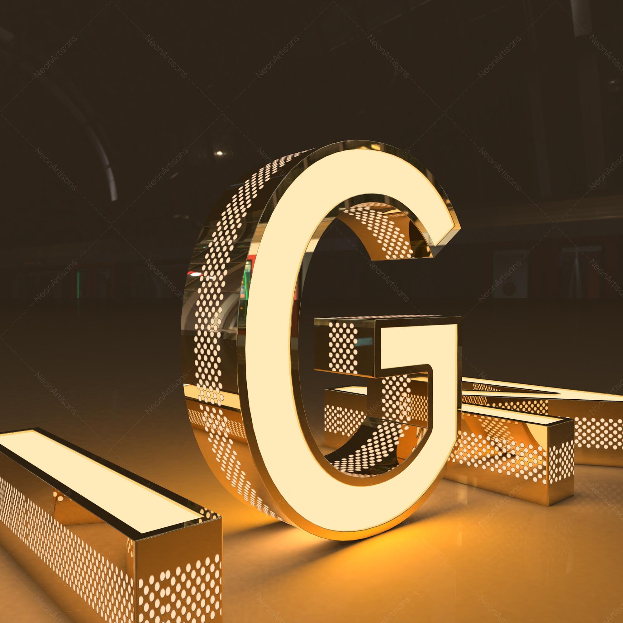 Gold Logo Sign for Business Luxury Letter Sign,3d Logo Sign,led Channel ...