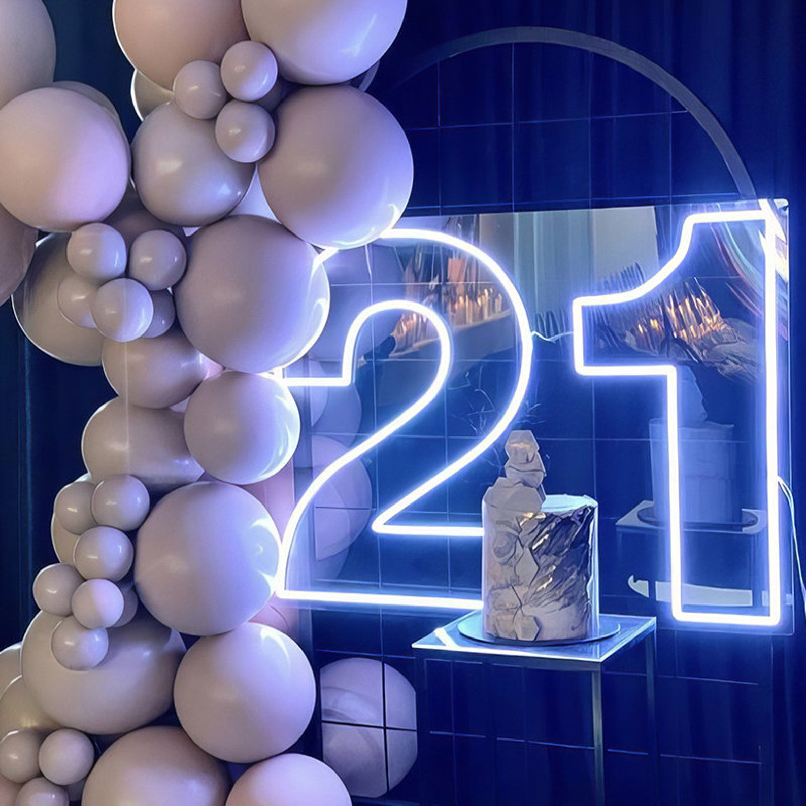 Numbers Neon Sign,birthday Party Decor,21st Number Neon Sign,twenty One ...
