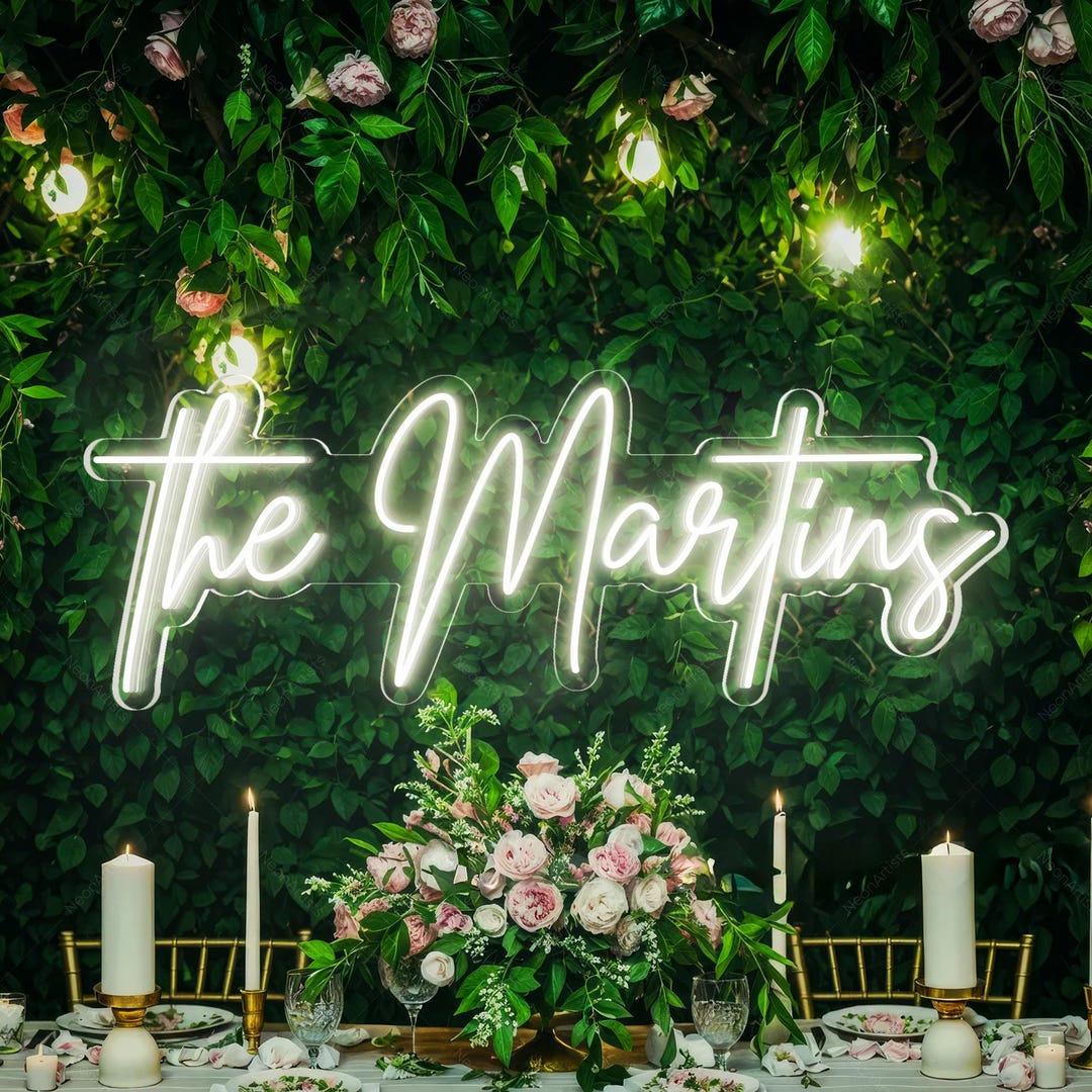 Wedding Neon Sign Custom Neon Sign Wedding Decor Last Name Neon Sign ...