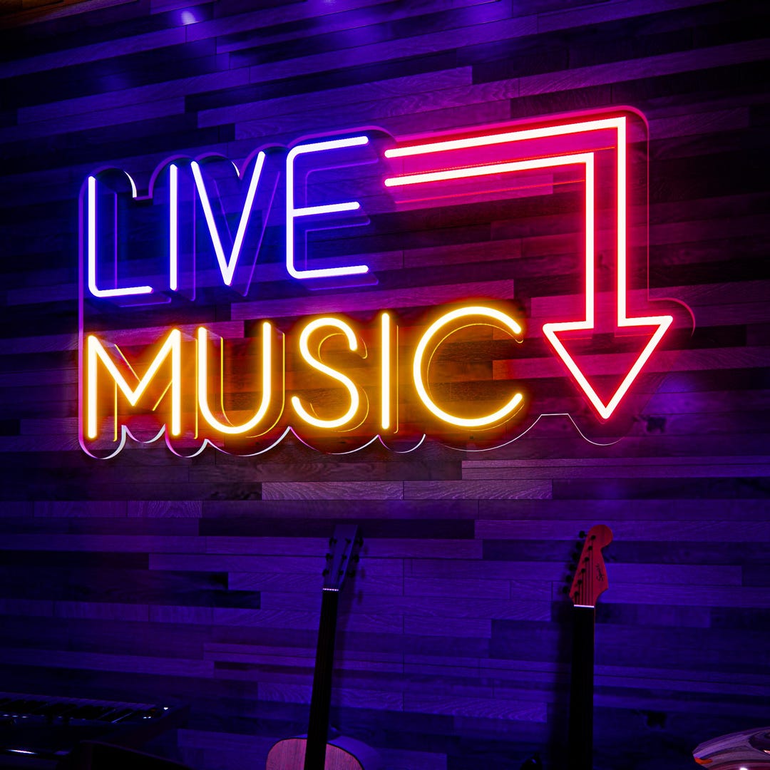 LIVE MUSIC Neon Sign |neon Music Sign |music Bar Led Sign |music Studio ...